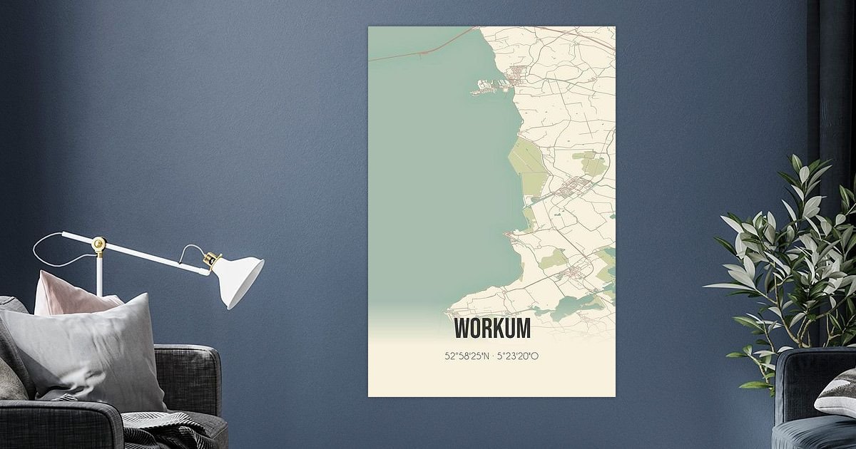 Alte Karte von Workum (Fryslan) von MeinStadtPoster auf ArtFrame, Leinwand, Poster und mehr ...